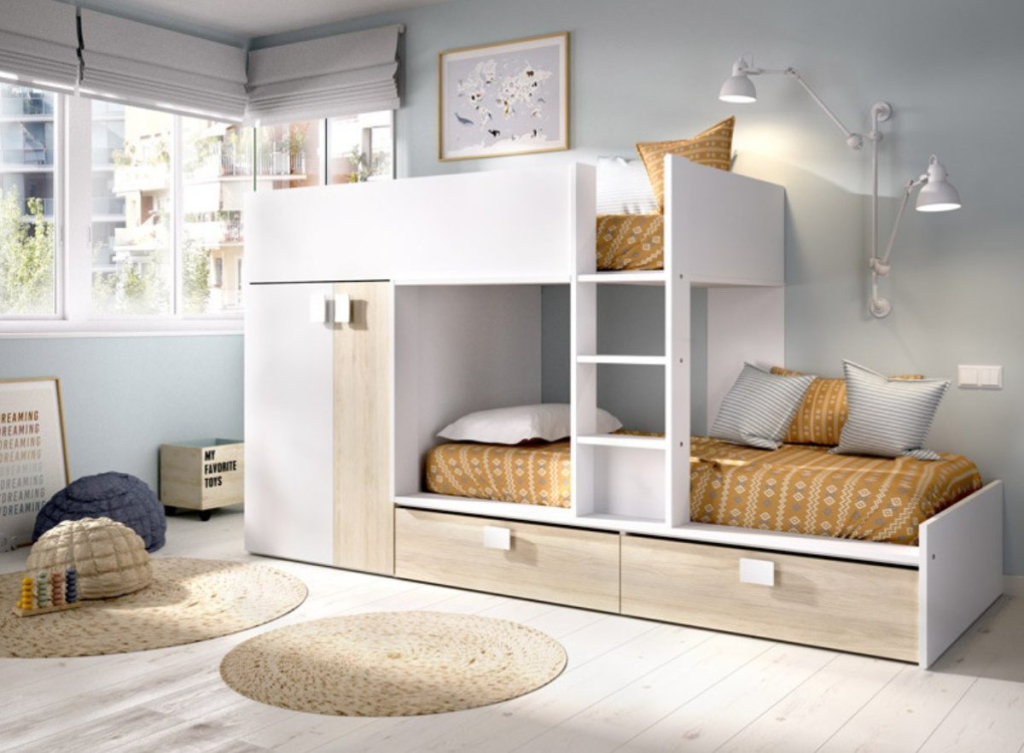 ¿Cama tren o litera? Ventajas y características para un dormitorio ...